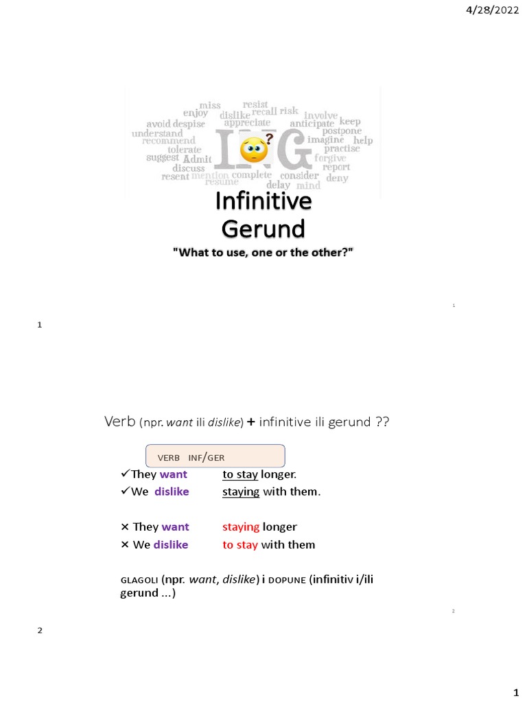 Week (09) Infinitives Gerunds M | PDF | Language Arts & Discipline