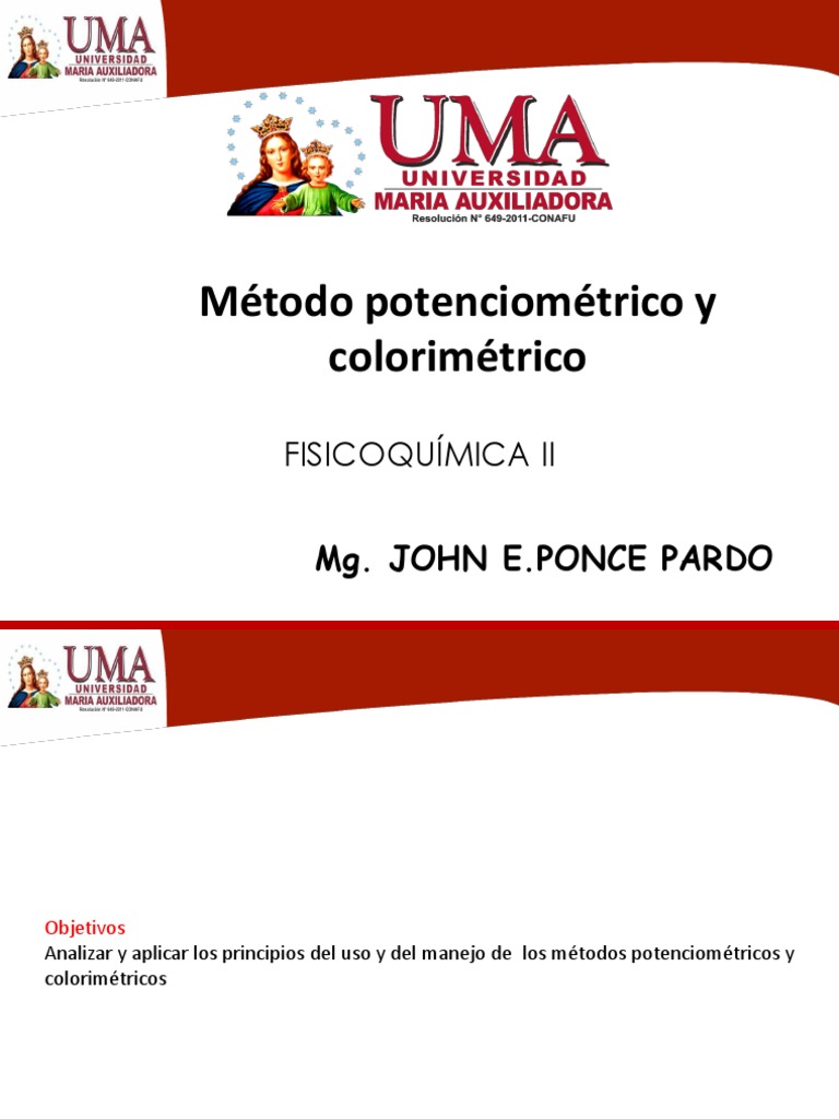 Método Potenciométrico y Colorimétrico: Fisicoquímica Ii | PDF | Color | Ph
