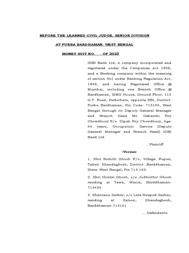 68 BIKASH GHOSH Money Suit | PDF | Interest | Loans