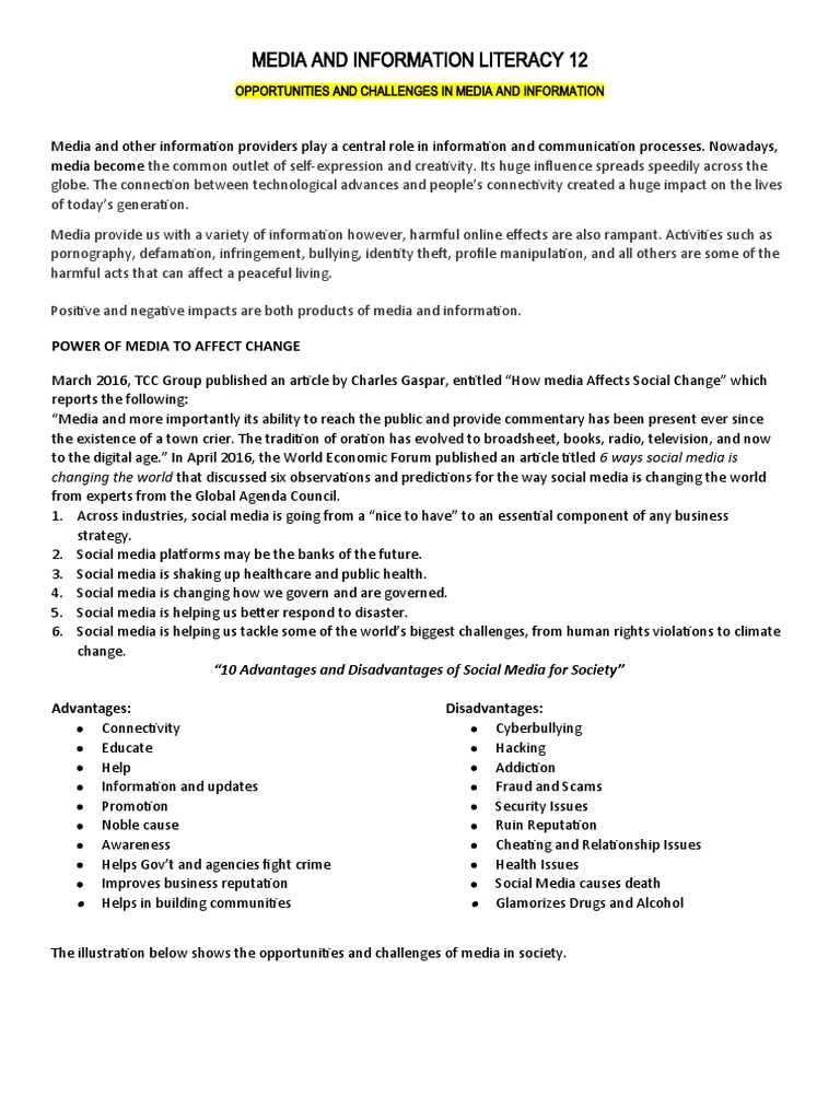 Media and Information Literacy 12 | PDF | Media (Communication ...