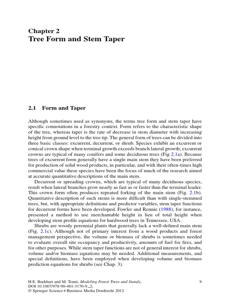 Tree Form and Stem Taper | PDF | Dependent And Independent Variables | Regression Analysis