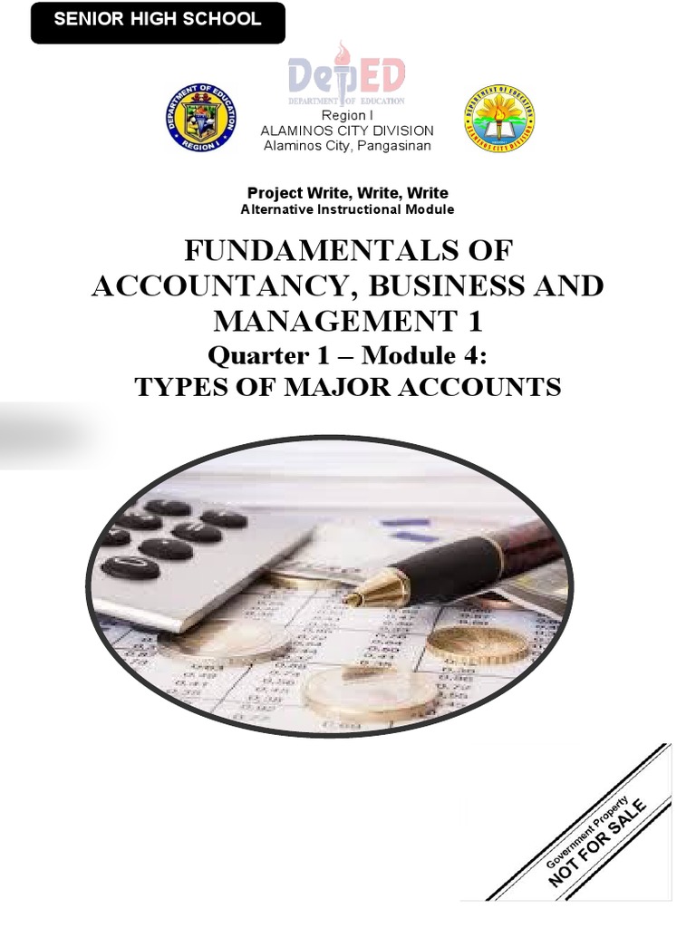 Module 4 Types of Major Accounts Final | PDF | Debits And Credits | Expense
