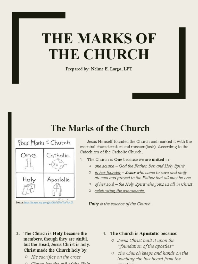 The Marks of The Church | PDF | Catholic Church | Jesus