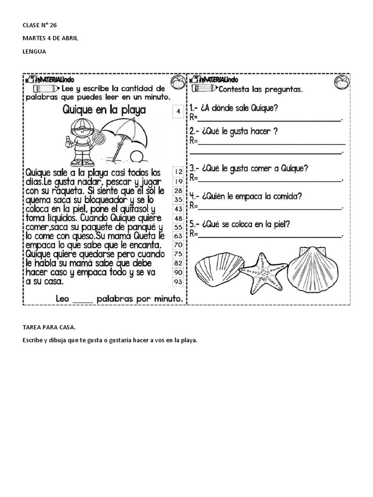 Lengua Actividades Segundo Grado | PDF