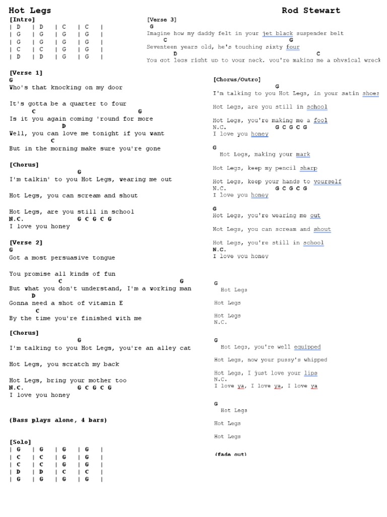 Rod Stewart Hot Legs | PDF