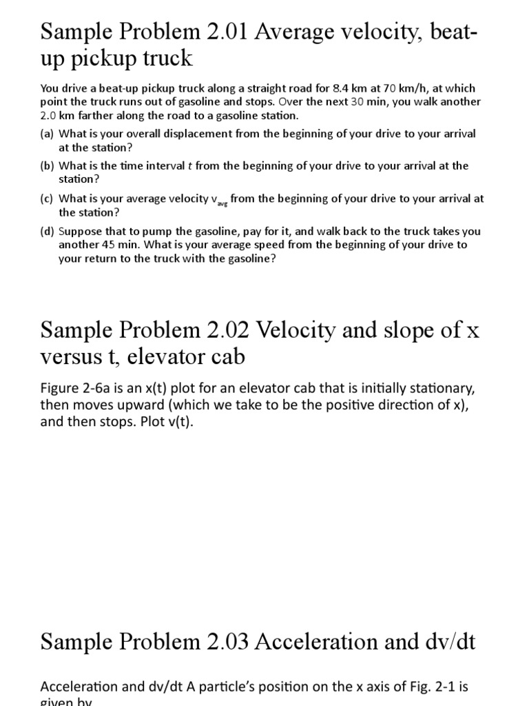 Ch2 Exercise Pdf Speed Acceleration