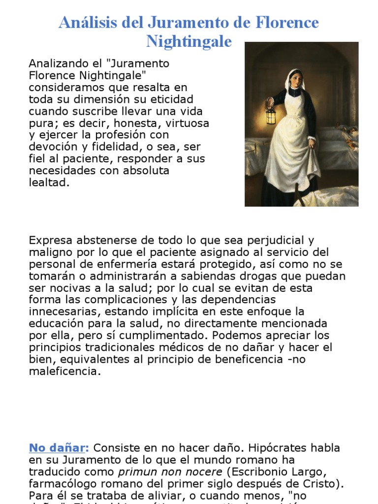 Analisis Del Juramento de Florence NIghtingale, Hipocrates y El Perfil ...