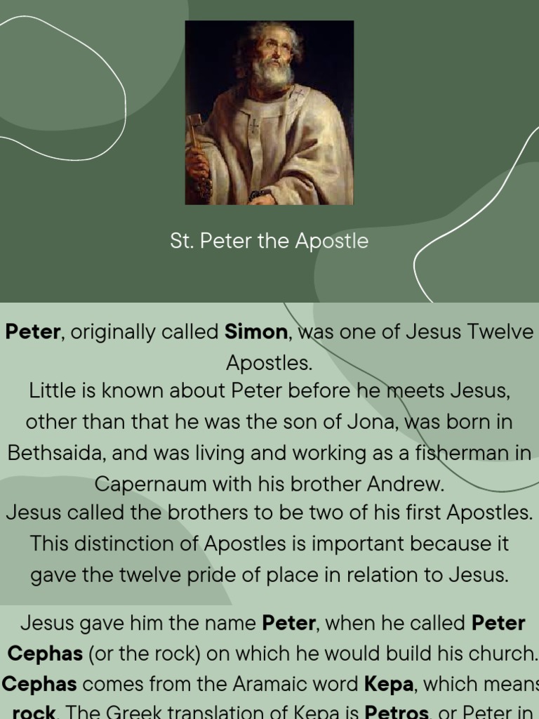 The Life and Legacy of Saint Peter the Apostle | PDF | Saint Peter | Jesus
