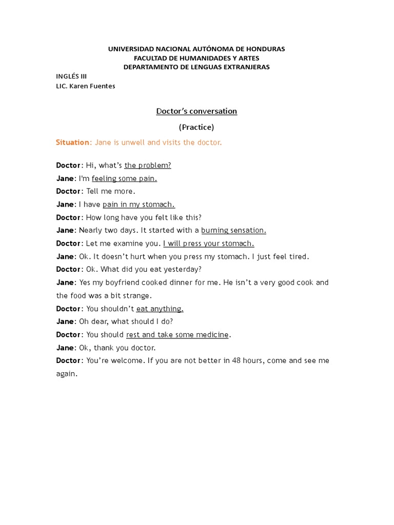 Doctors Conversation Practice | PDF | Wellness