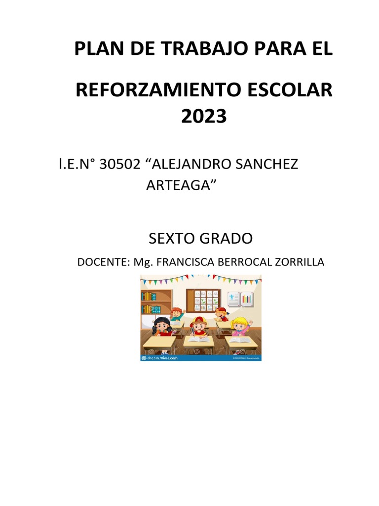 Plan De Reforzamiento Escolar Descargar Gratis Pdf Evaluación