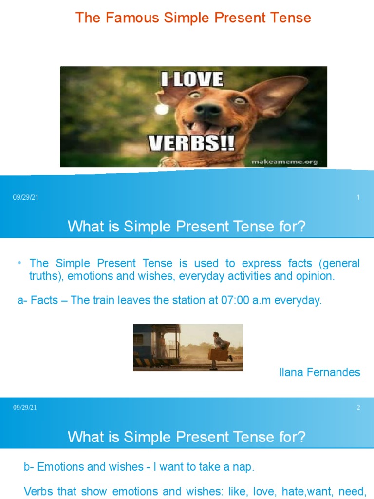 Simple Present Tense Slides | PDF | English Language | Grammatical Tense