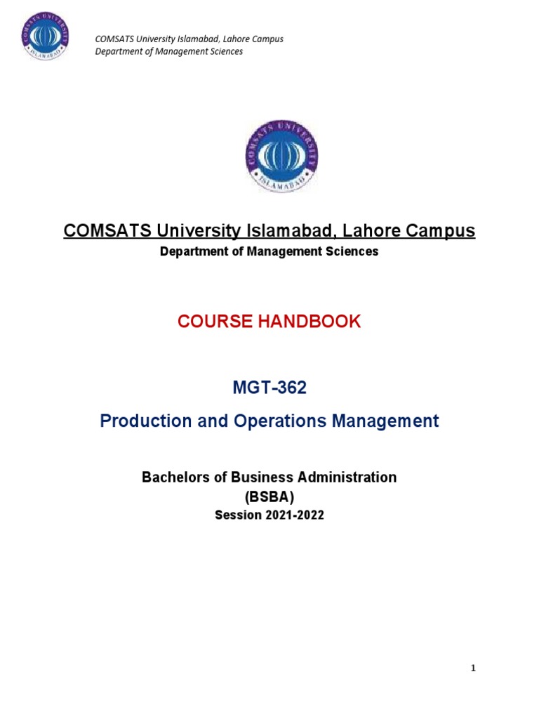 Course Outline 362 | PDF | Operations Management | Online Shopping