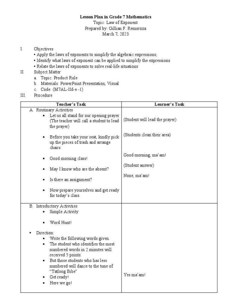 LAW OF EXPONENT - Product-to-Power Rule | PDF | Exponentiation ...