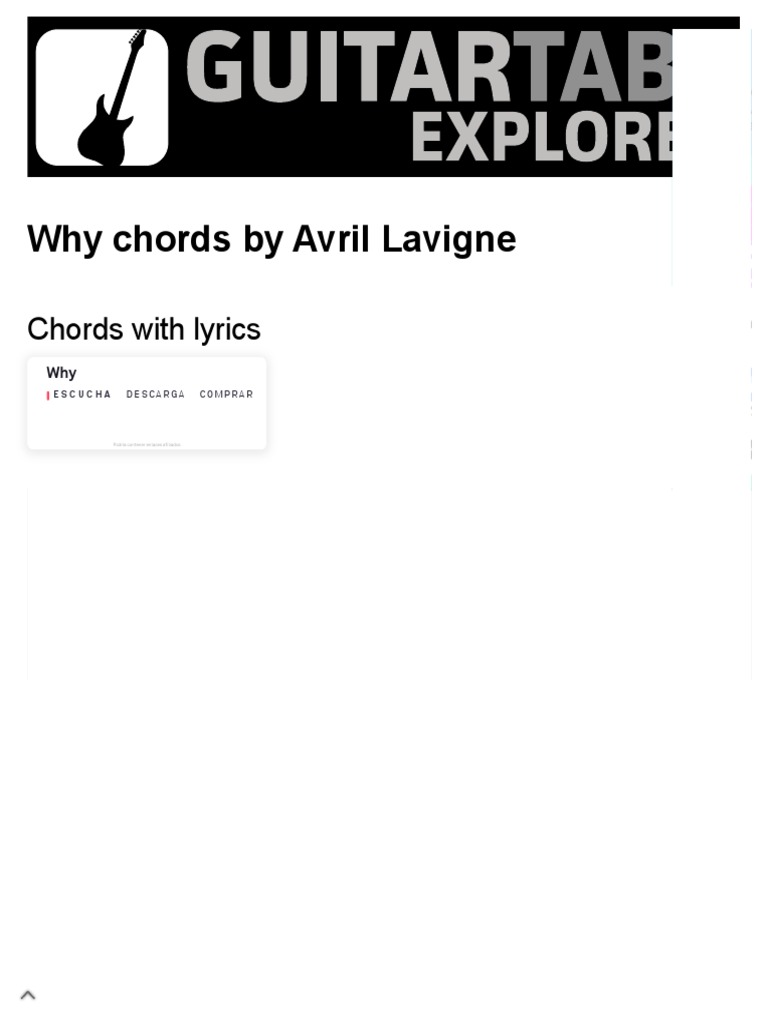 WHY Chords by Avril Lavigne - Chords Explorer | PDF | String ...