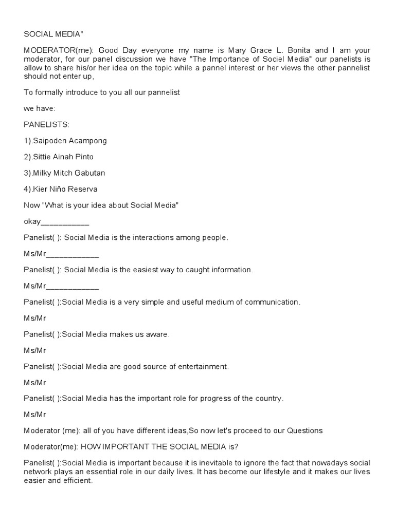 Debate Script | PDF | Popular Culture & Media Studies | Social Media