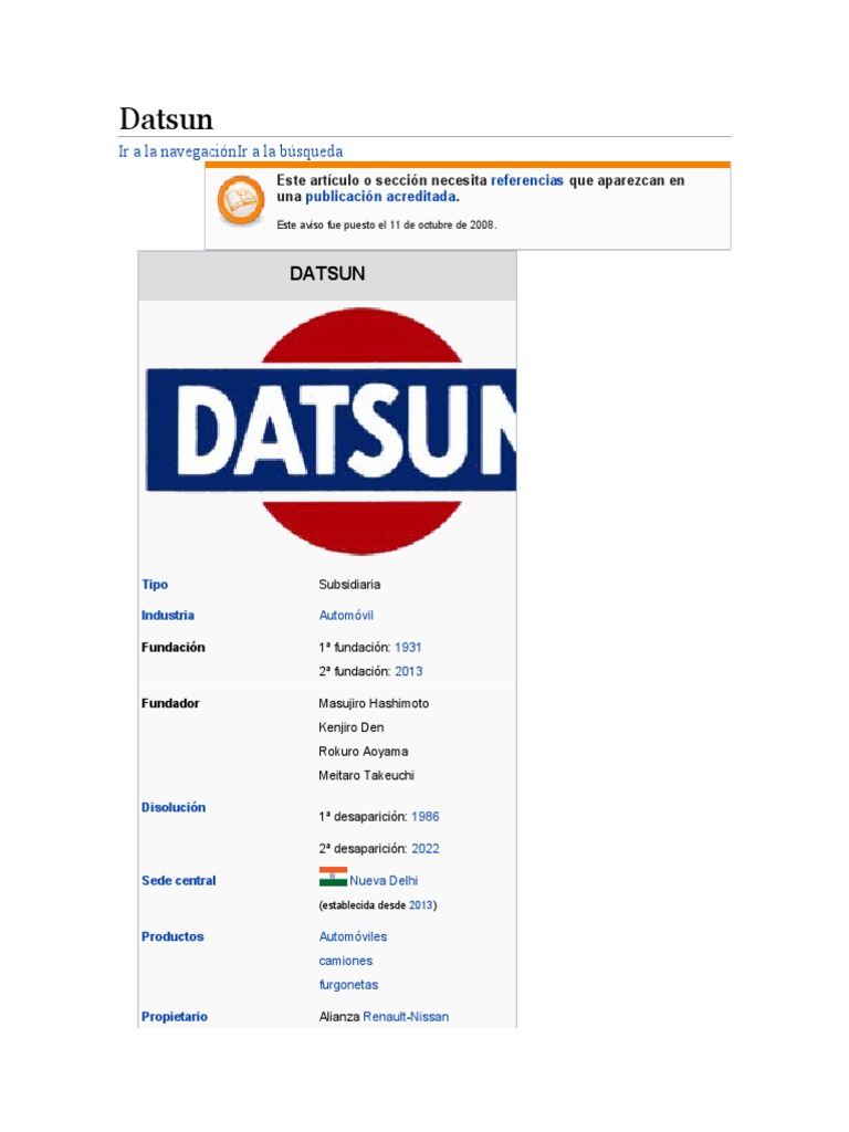 Datsun | PDF | Vehículo de motor | Vehículos
