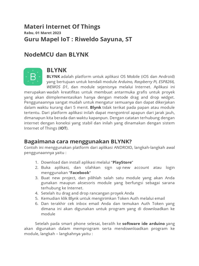 Materi Internet of Things | PDF