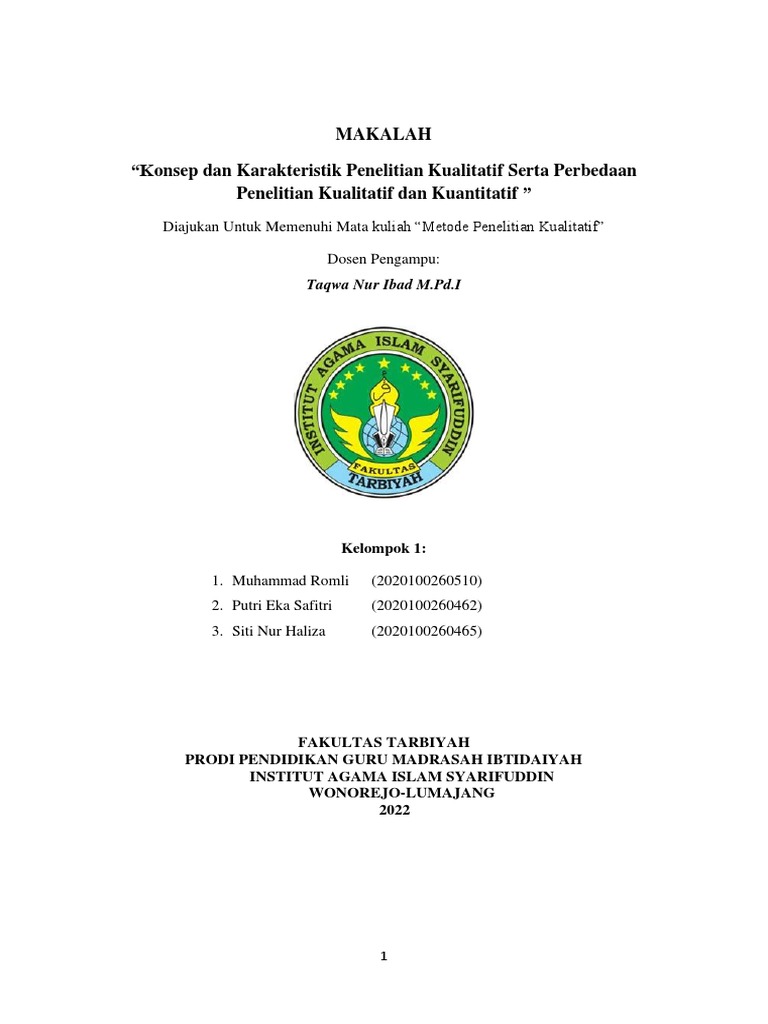Kel 1 Makalah Kualitatif-1 | PDF