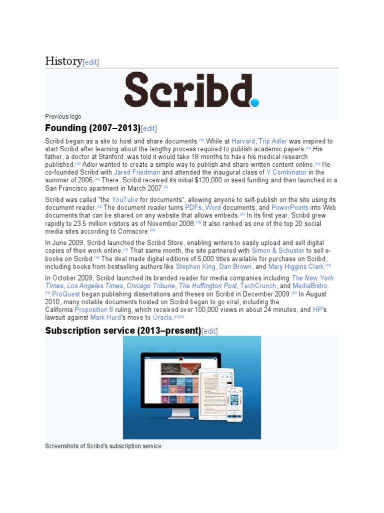 History: Founding (2007-2013) | PDF | Scribd | Publishing