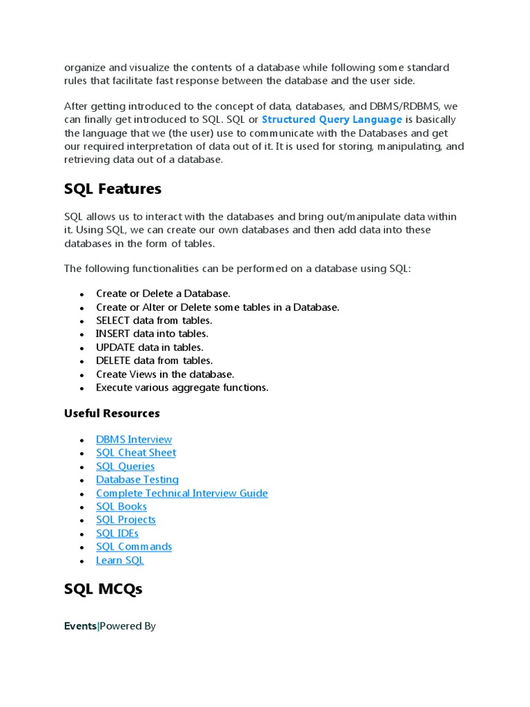 SQL Server MCQ Document | PDF | Databases | Sql
