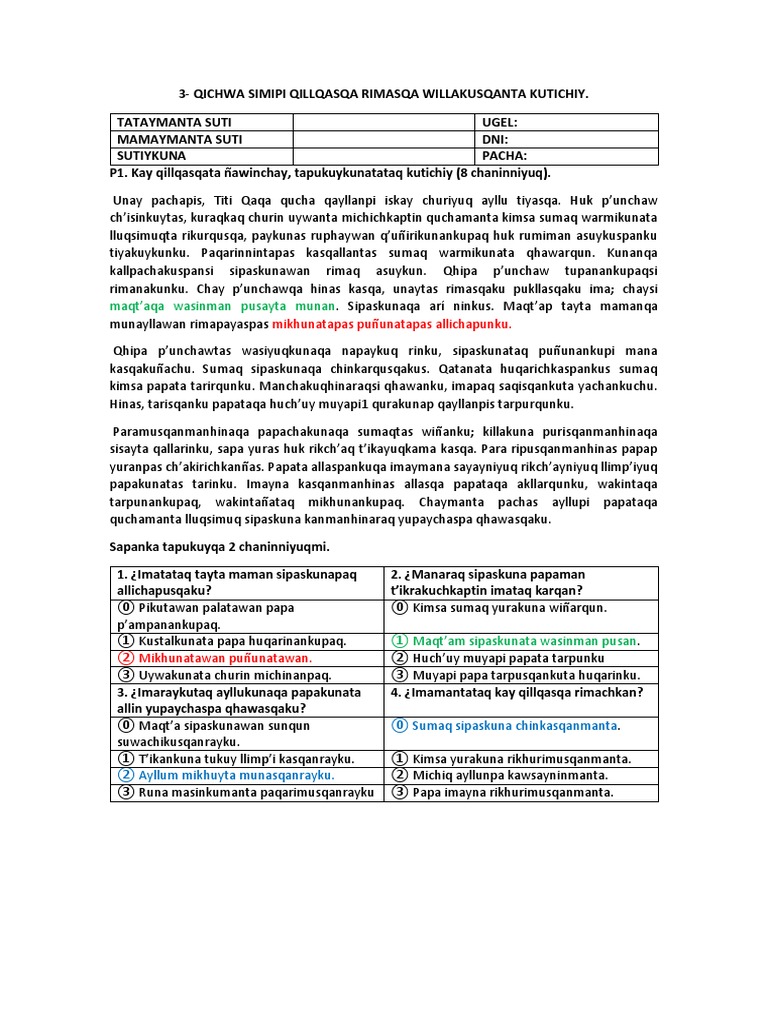 3 Evaluacion Escrita | PDF