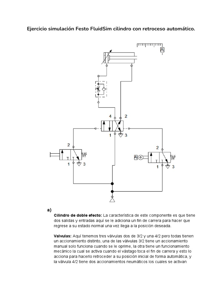 Ejercicio Simulación Festo FluidSim Cilindro Con Retroceso Automático | PDF | Ingeniería ...