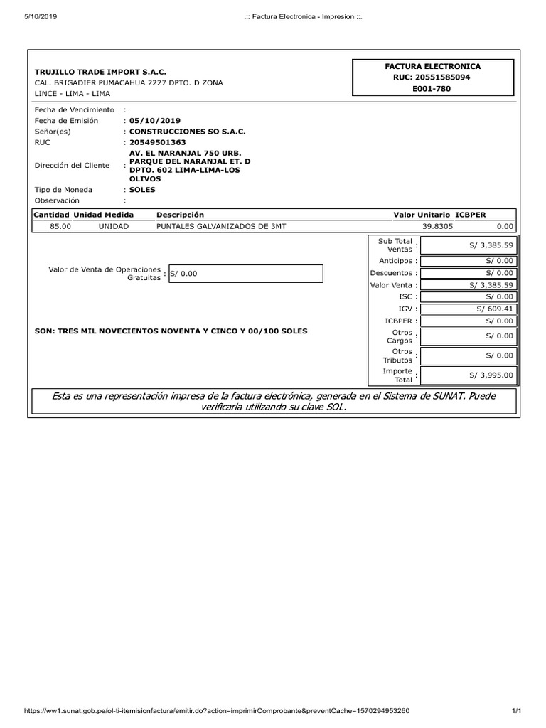 Factura Electronica - Impresion - 780 | PDF | Tecnología bancaria | Pagos