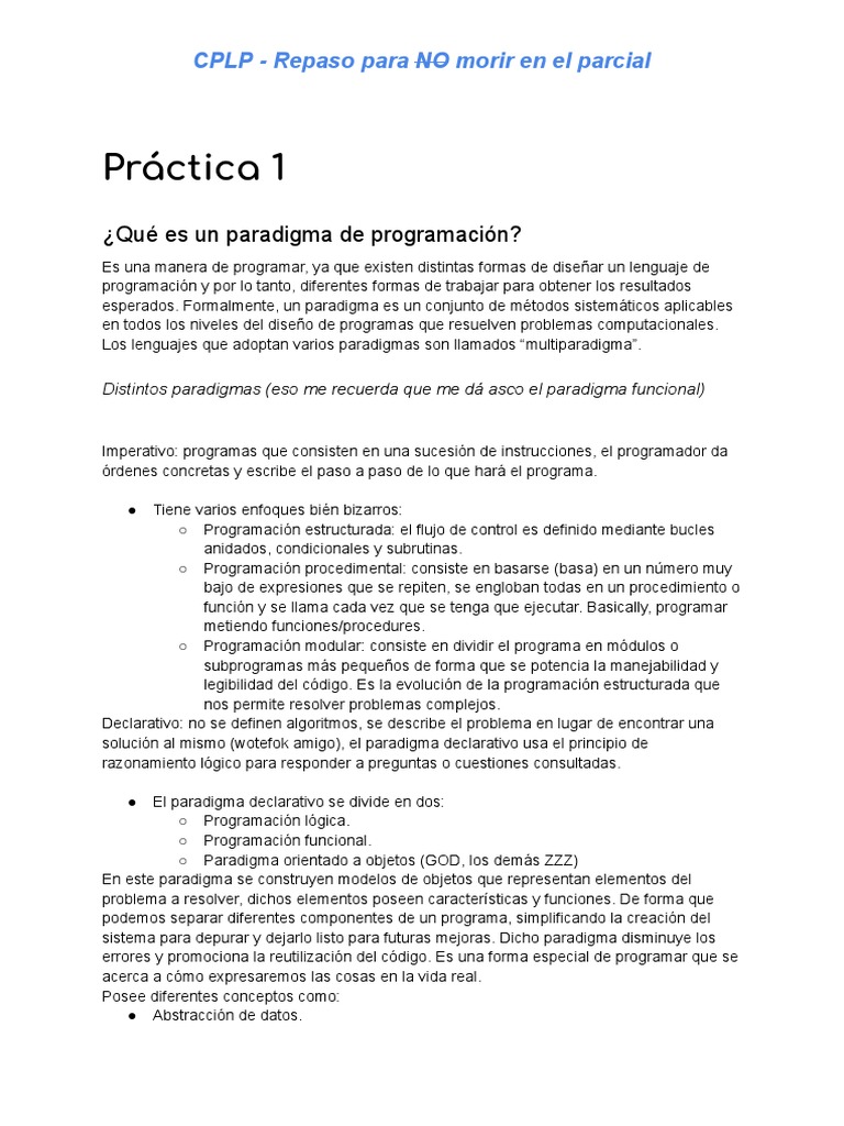 Repaso Furioso CyPLP Todas Las Prácticas | PDF | Herencia (Programación Orientada a Objetos ...