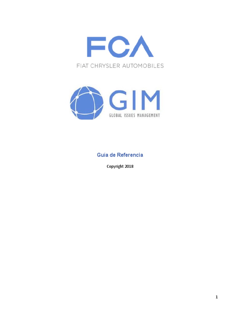 FCA GIM User Manual Spanish V1.1 | PDF | Usabilidad | Business