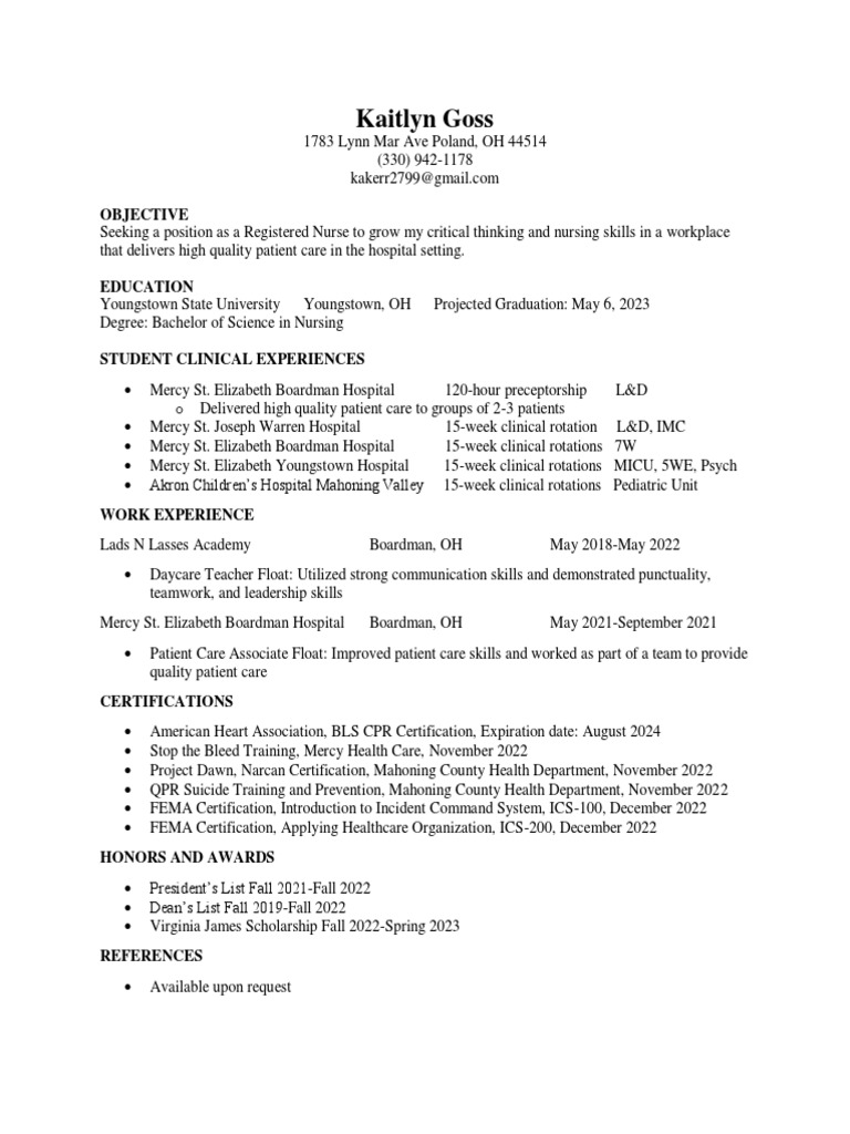 Kaitlyn Goss Resume | PDF