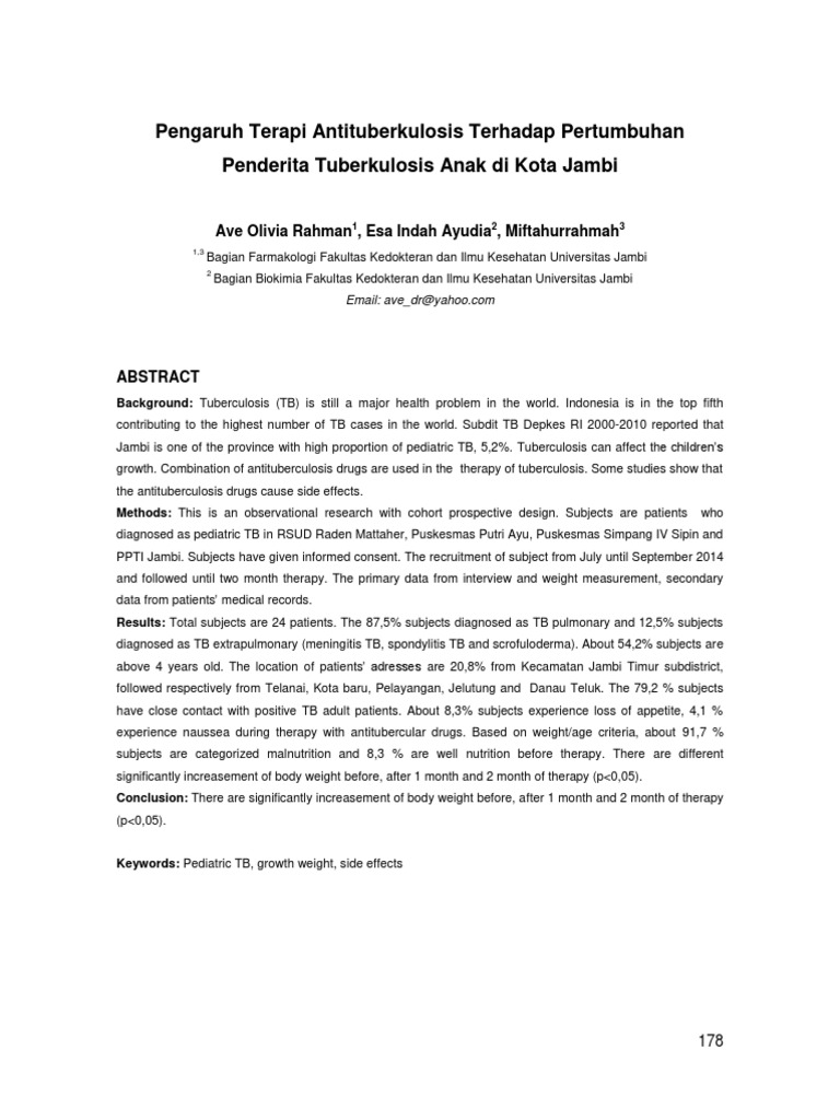 ID Pengaruh Terapi Antituberkulosis Terhada | PDF | Tuberculosis ...