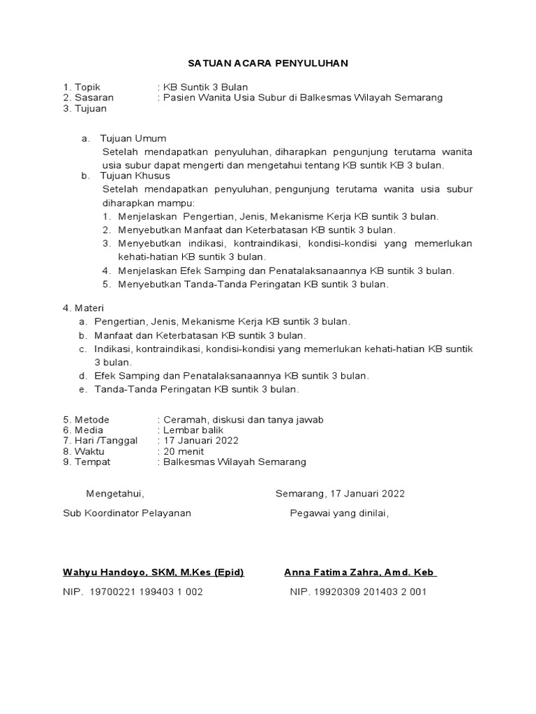 SAP - KB - Suntik - 3 - Bulan FARRA) | PDF
