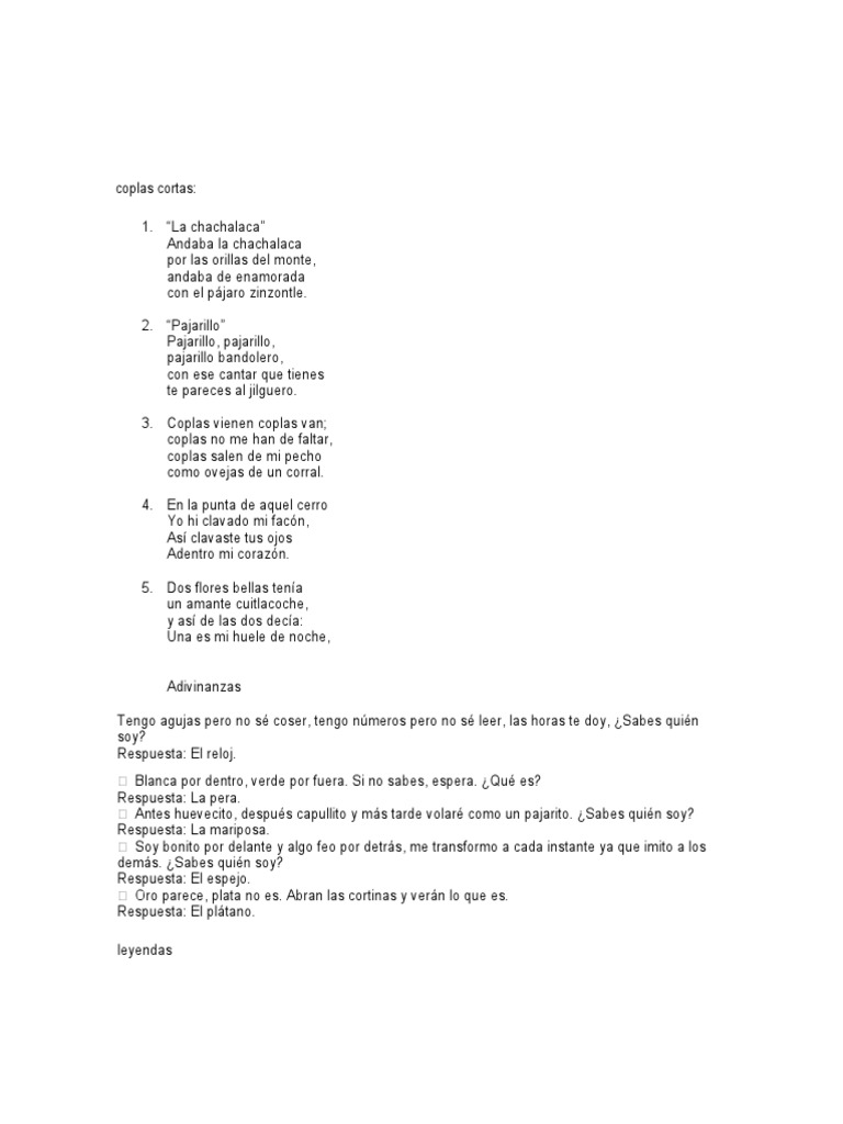 Coplas Cortas | PDF