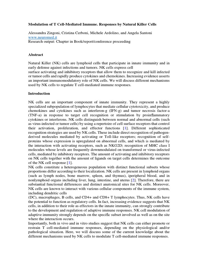 INMUNOLOGÍA | PDF | Natural Killer Cell | Immune System