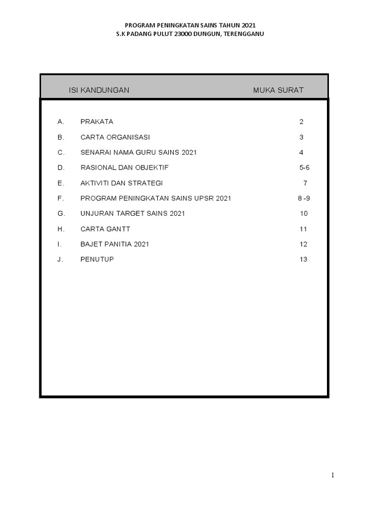 Program Sains 2021 | PDF