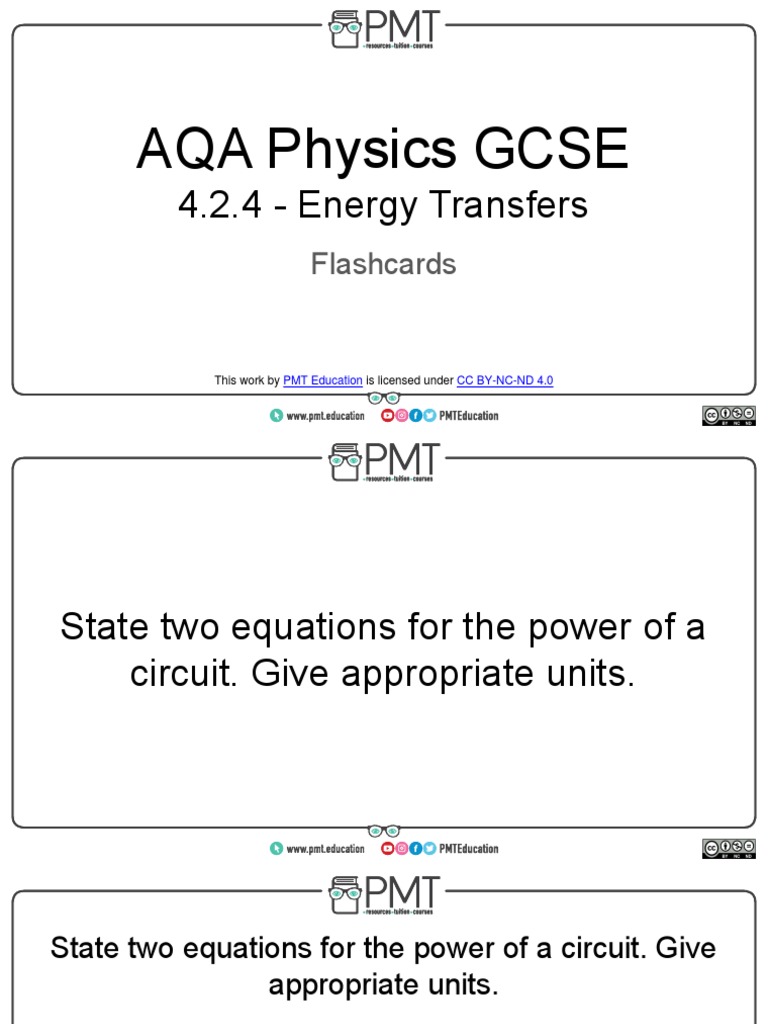 AQA Physics GCSE: 4.2.4 - Energy Transfers | PDF | Electrical Grid ...