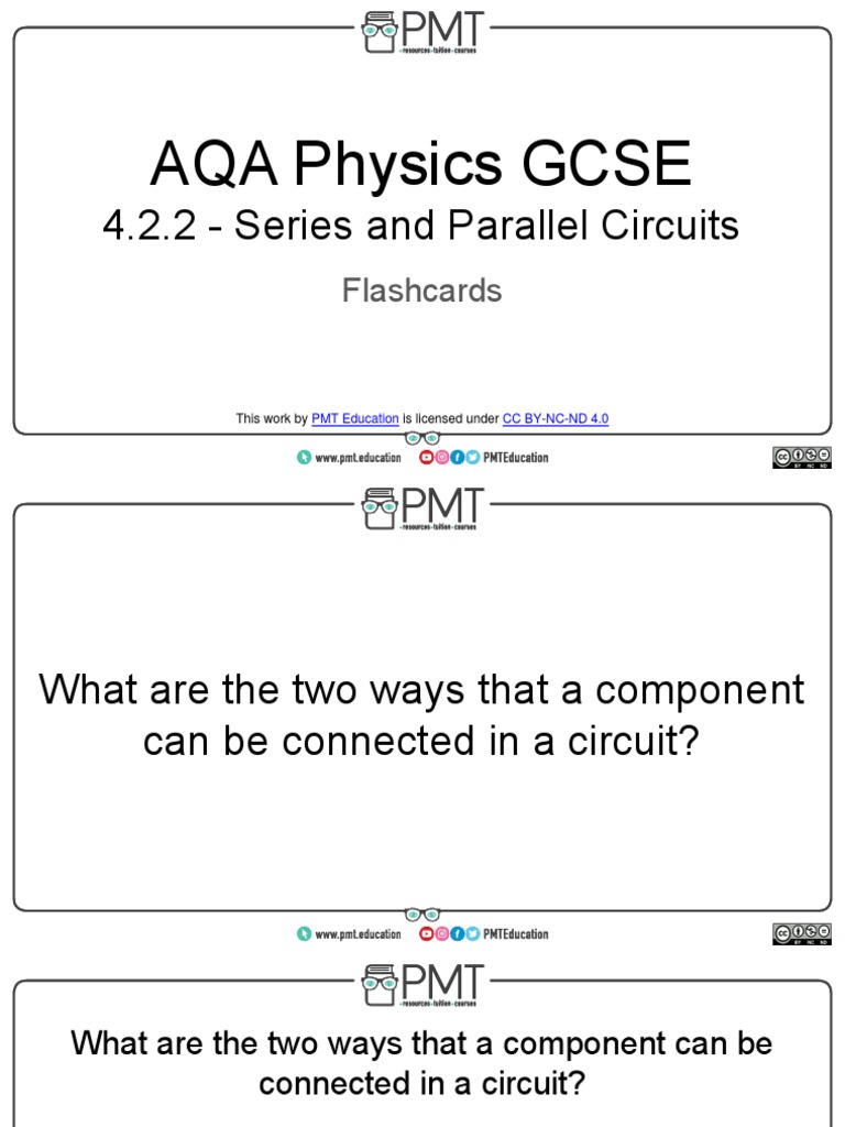 AQA Physics GCSE: 4.2.2 - Series and Parallel Circuits | PDF | Series ...