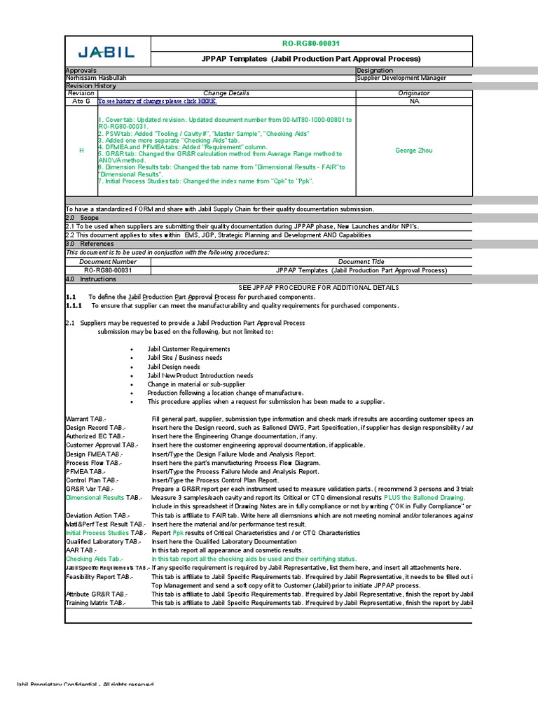 RO-RG80-00031 - Rev H, JPPAP Templates (Jabil Production Part Approval ...