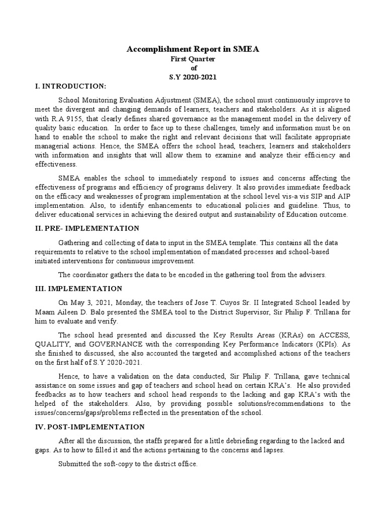 SMEA First Quarter Report 2020-2021 | PDF | Governance | Business