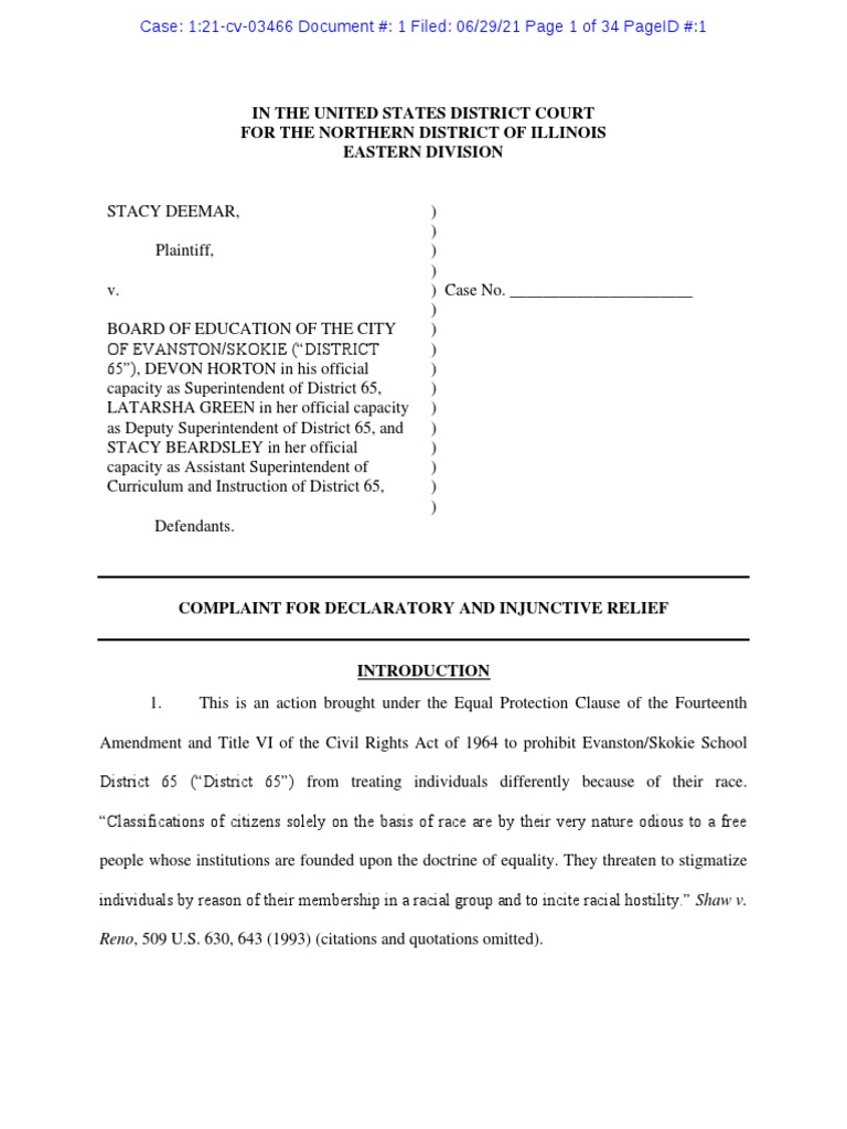Federal Civil Rights Complaint Devon Horton | PDF | Racism ...
