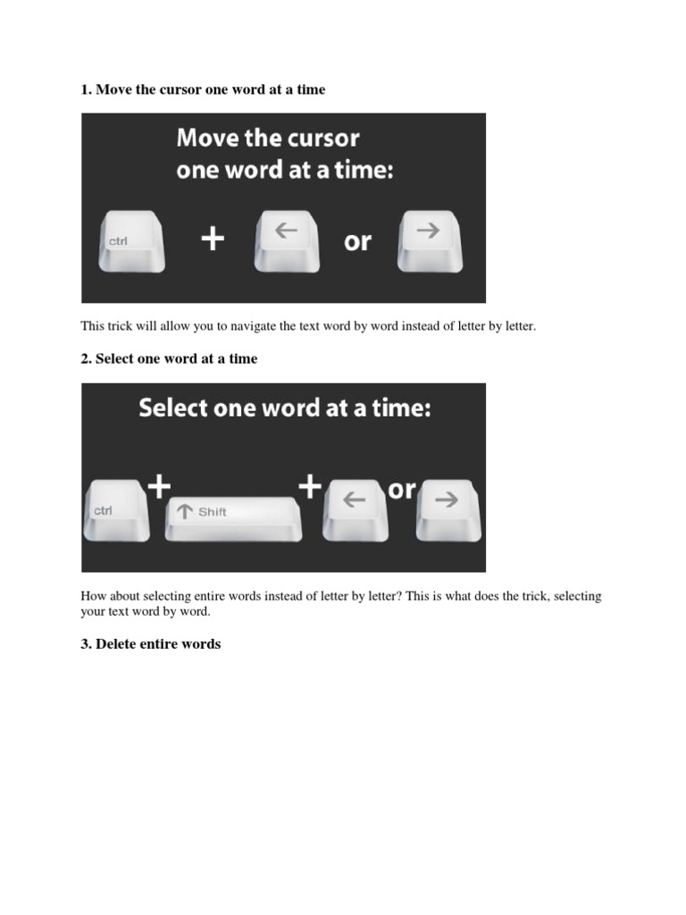 Move The Cursor One Word at A Time | PDF