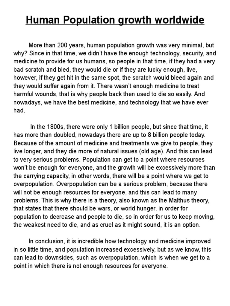 Overpopulation and Resource Challenges | PDF | Human Impact On The ...