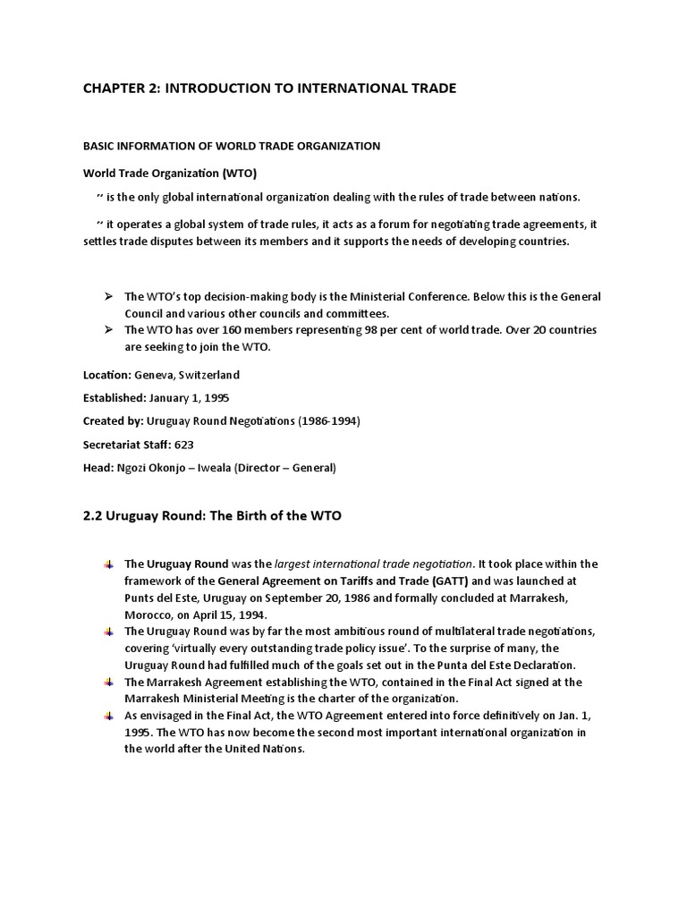 Chapter 2 International Trade Planswto Pdf Dumping Pricing Policy
