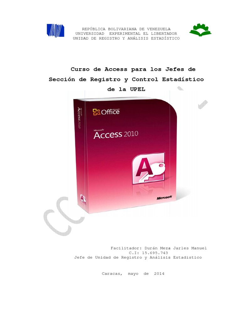 Curso de Access para La UPEL | PDF | Microsoft Excel | SQL