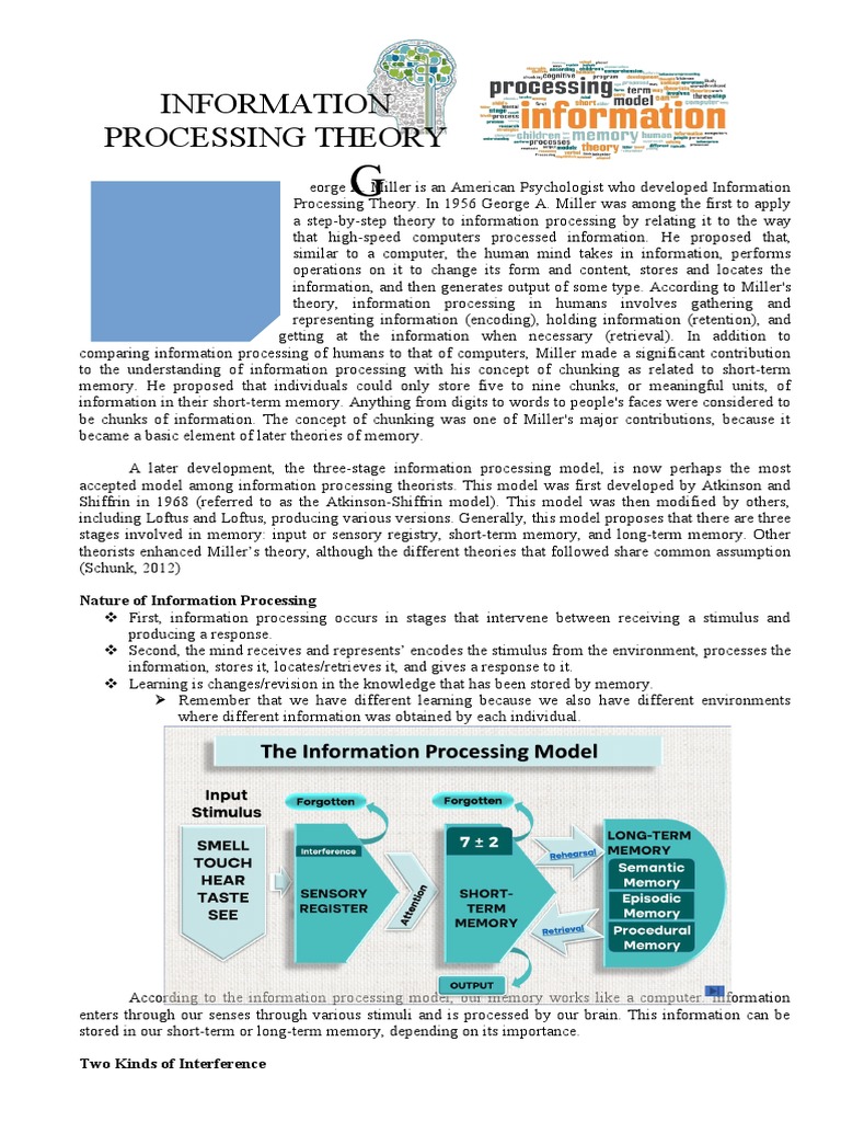 Information Processing Theory Overview | PDF | Memory | Recall (Memory)