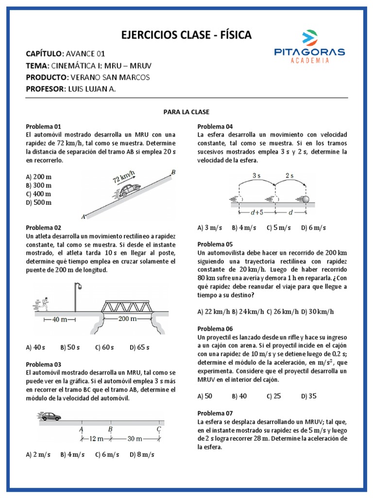 Sv1ma-Fi-Ej01-Mru Mruv | PDF | Velocidad | Velocidad