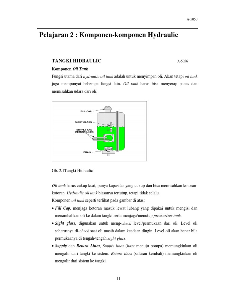 Pelajaran 2-Komponen-Komponen Hydraulic | PDF