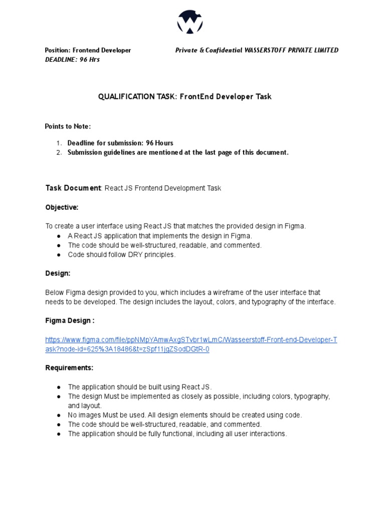 FrontEnd Developer Task | PDF | Page Layout | Information Technology Management