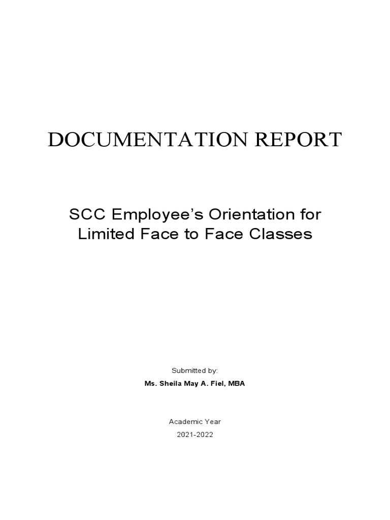 Documentation Report - Limited F2F Class Orientation For Teachers | PDF ...