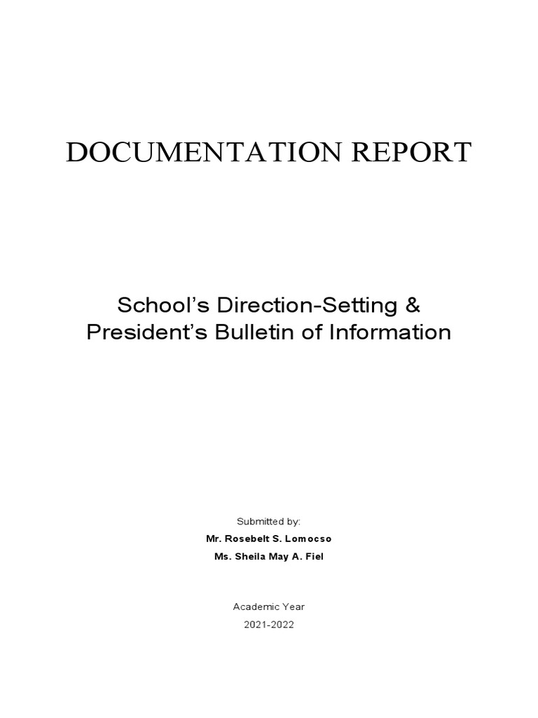 Documentation Report On School's Direction Setting | PDF | Salary ...